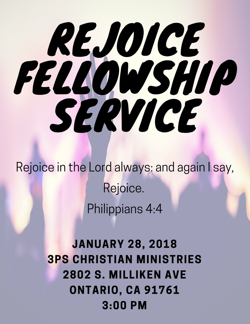 REJOICE Fellowship Service Flyer – 3Ps Christian Ministries